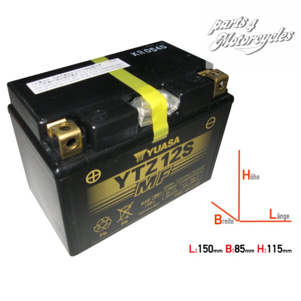 Batterie YUASA YTZ12S 12V/11AH - RM Parts4Motorcycles , Motorradteil, € ...